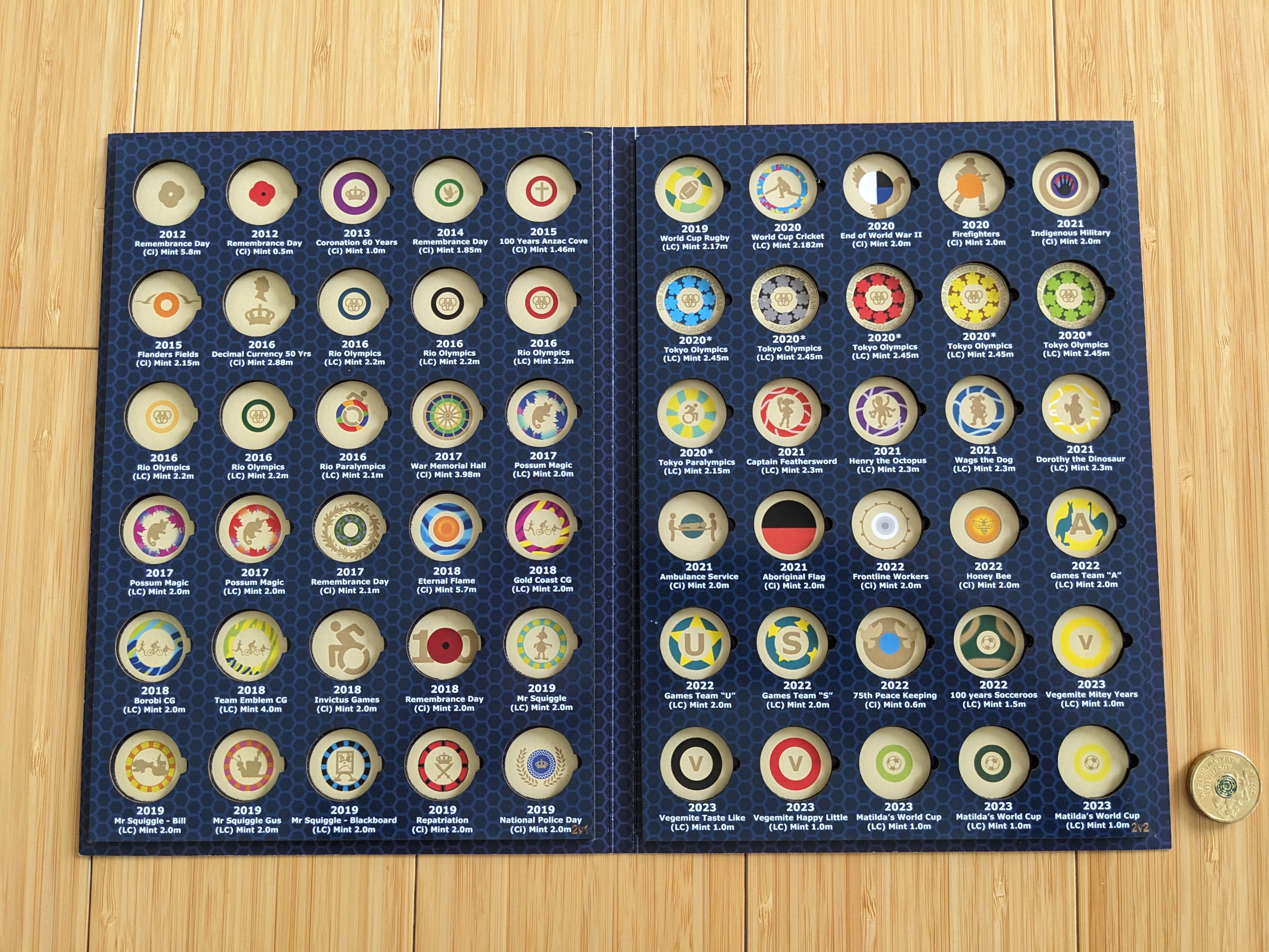 Australian Two Dollar Coloured Coin Album Folder | Australian Coin Album